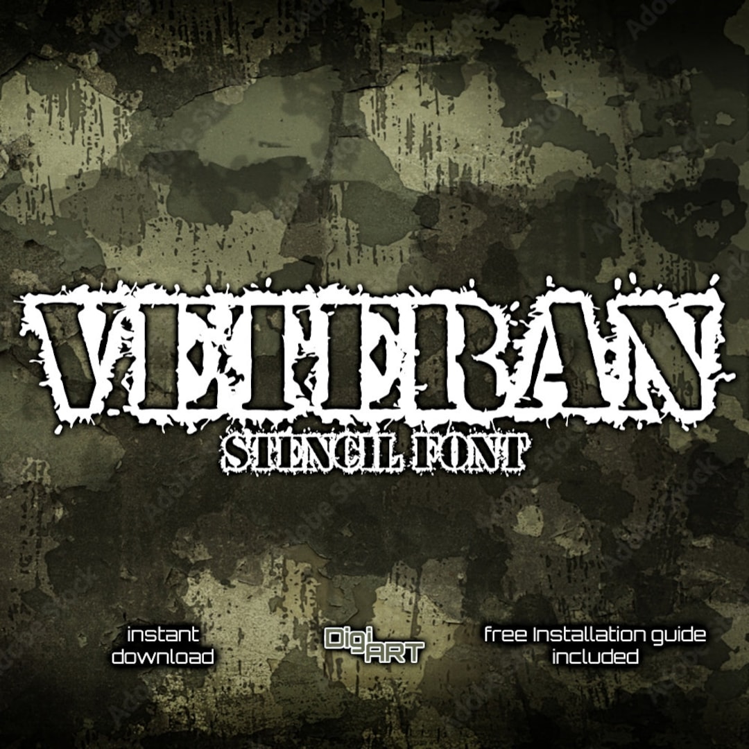 Veteran Stencil Font: Military Army Style (instant Download) - Etsy