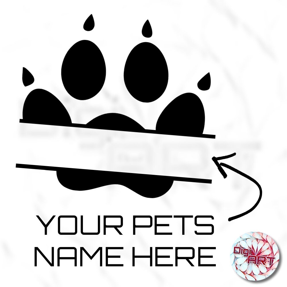 Cat Paw Split Monogram SVG Pet Letters Pet Gifts Alphabet - Etsy
