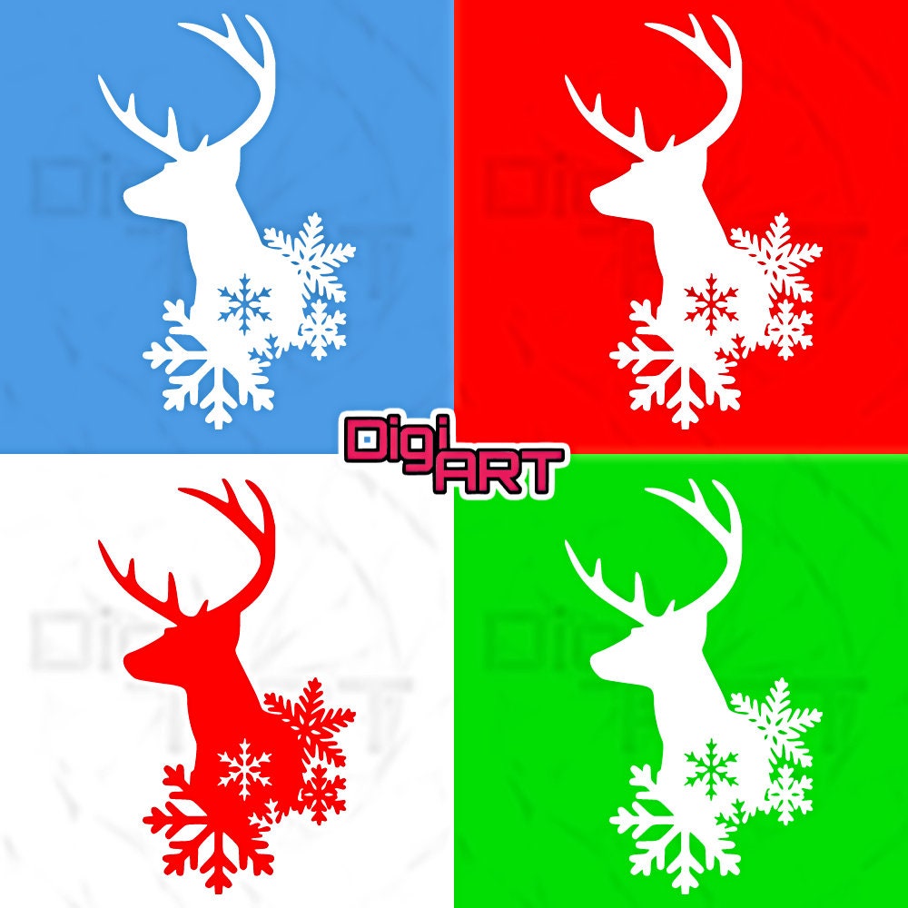 Stag Head SVG Deer Reindeer Xmas Christmas Buck Cricut - Etsy