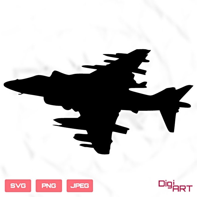 RAF Harrier Silhouette SVG Royal Air Force Military Armed - Etsy