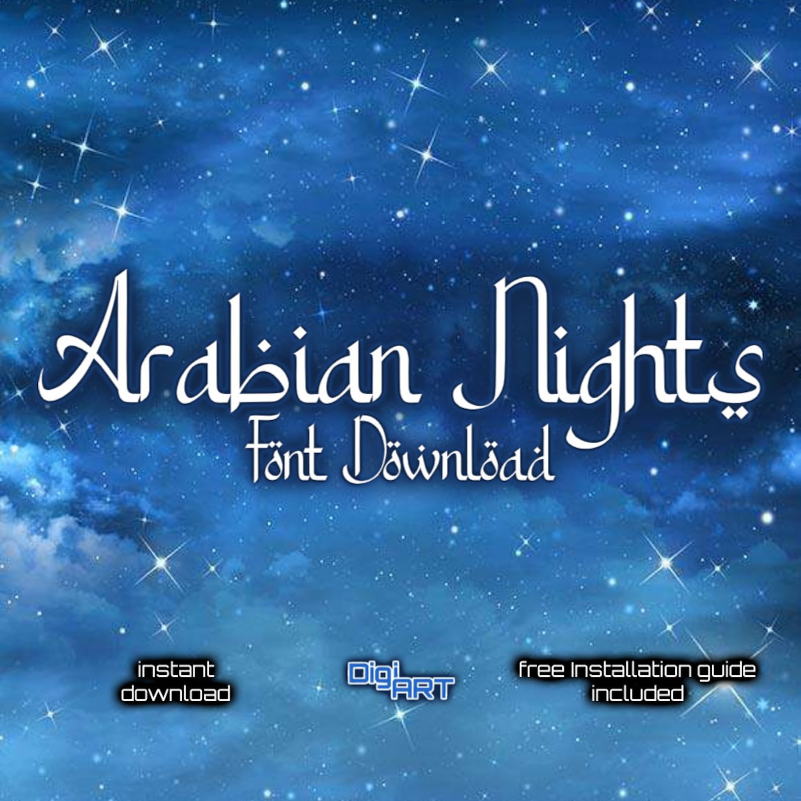 Arabian Nights Font Arab Font Alphabet Font Aladdin Arabic Font Fantasy ...