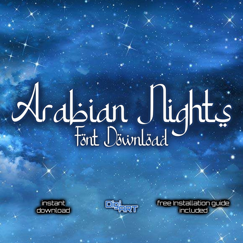 Arabian Nights Font Arab Font Alphabet Font Aladdin Arabic Font Fantasy ...