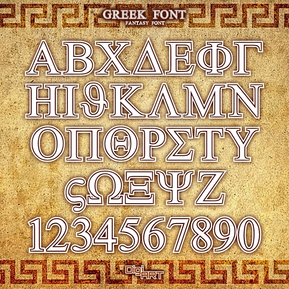 Greek Font Alphabet, Mythology, Fantasy Font, Funky Fonts, Greek Print ...