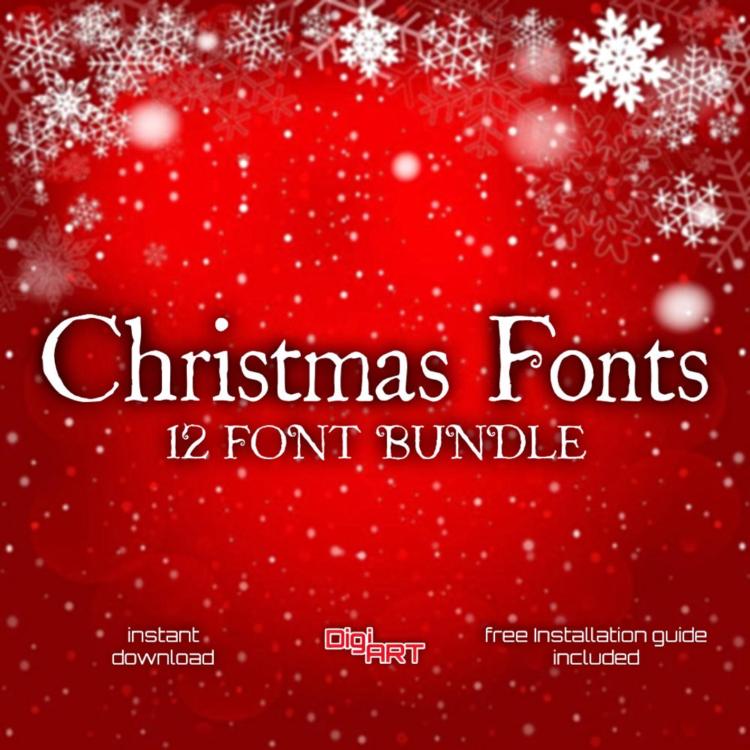 Christmas Font Bundle | Xmas Script, Fantasy, Funky Fonts, Crafting ...