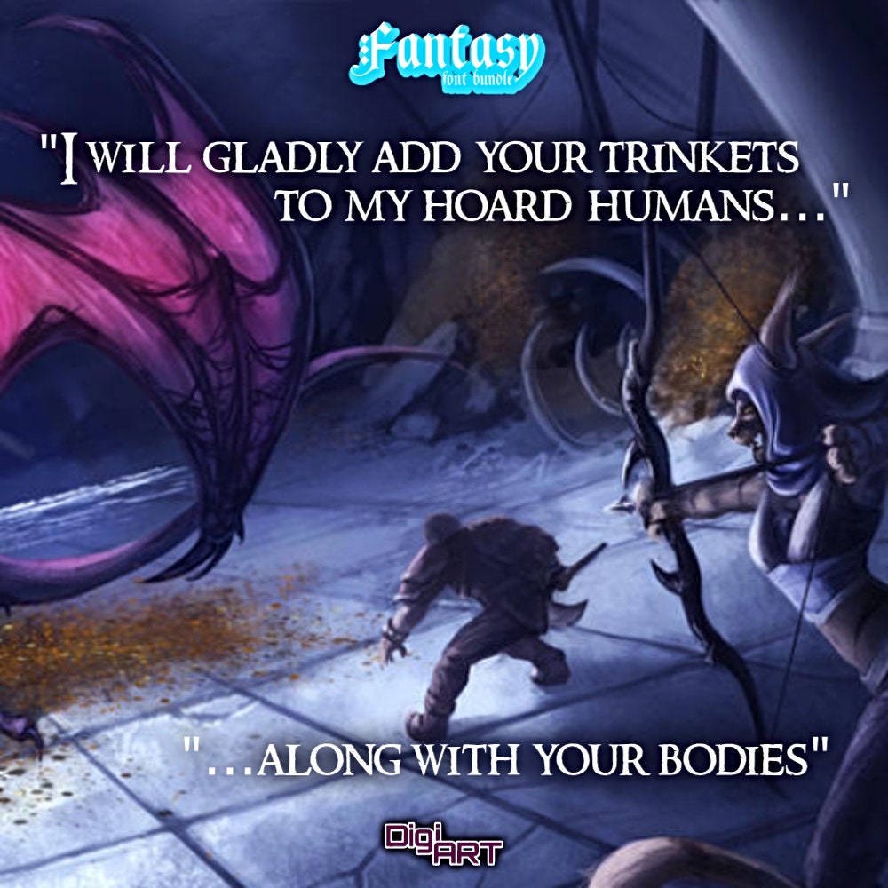 Fantasy Font Bundle: Medieval, Viking, Elven Fonts (digital Download ...