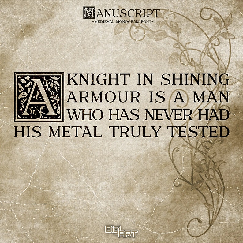 Medieval Monogram Font Calligraphy Font Script Floral Font - Etsy