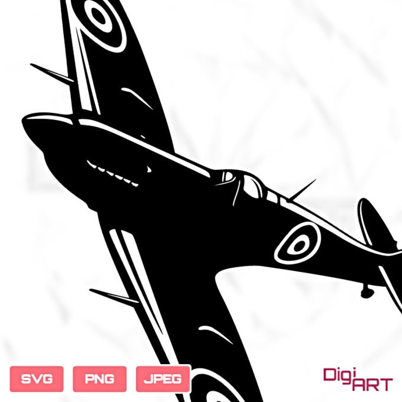 RAF Spitfire Silhouette SVG Royal Air Force, Military, Armed Forces ...