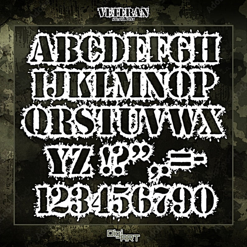 Veteran Stencil Font | Military Honours Typography | Cricut Canva ...