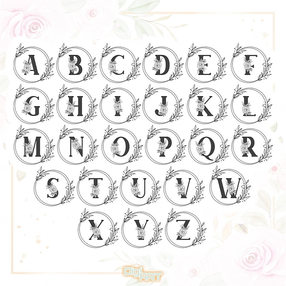 Floral Monogram Font Calligraphy Font Script Monogram Font Funky Fonts ...