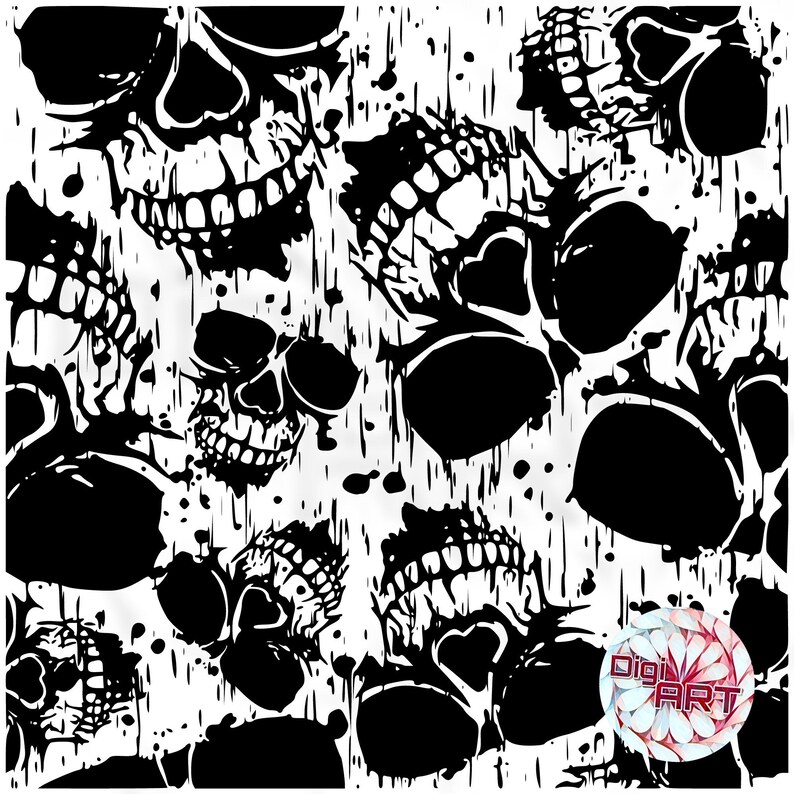 Gothic Skull Art Pattern: SVG, PNG, JPEG (digital Download) - Etsy