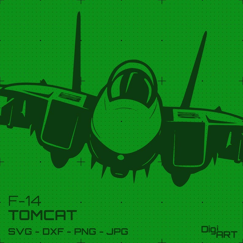 F-14 Tomcat SVG DXF | Side View Military Cut Files | US Navy Top Gun ...