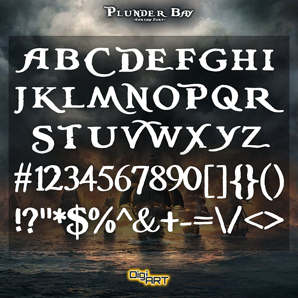 Plunder Bay Font Fantasy Font Sci-fi Font Medieval Font Crafting Font ...