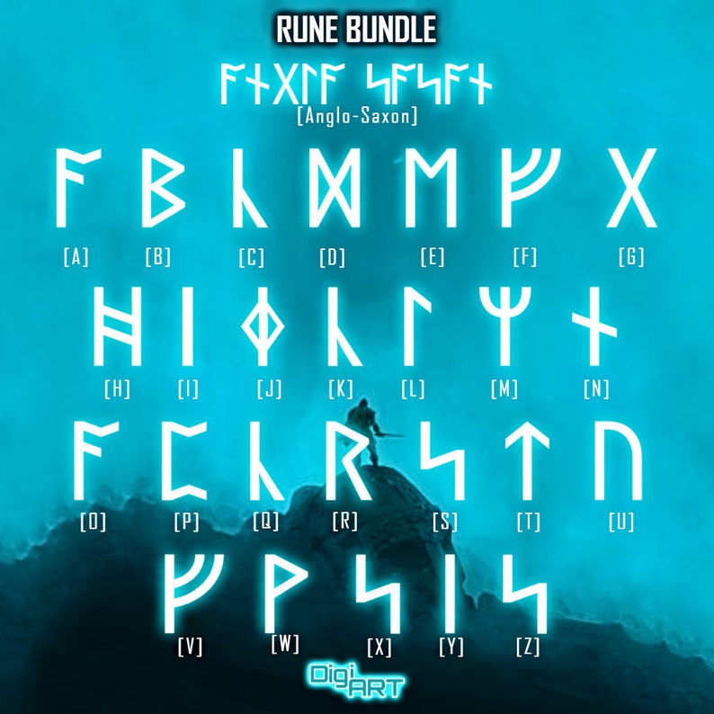 Runic Font Bundle Nordic Font Norse Font Svg Rune Font Viking Symbols ...