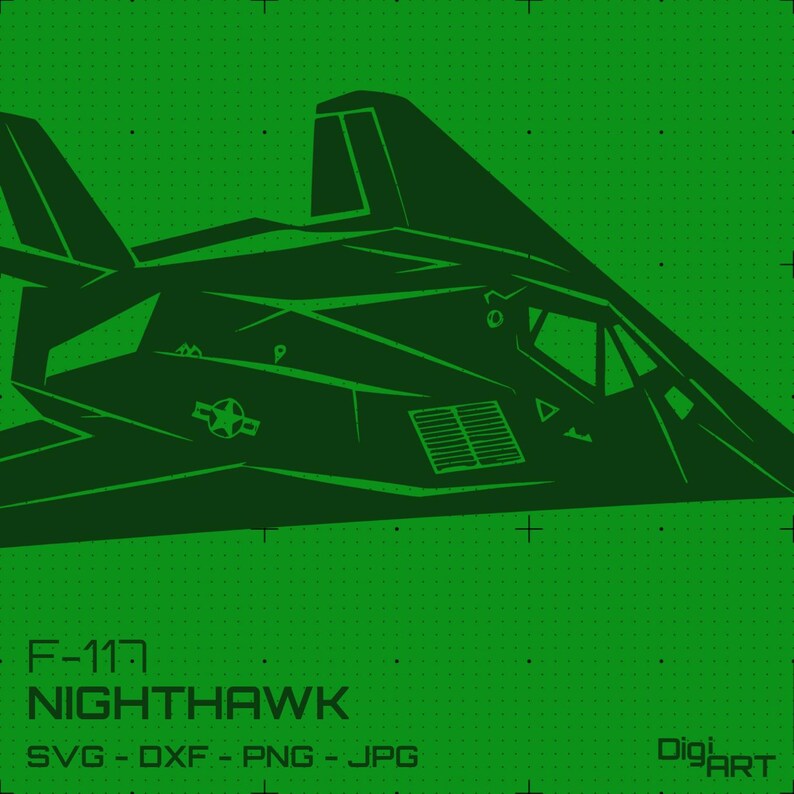F-117 Nighthawk SVG DXF | Stealth Fighter Detailed Profile | Laser ...