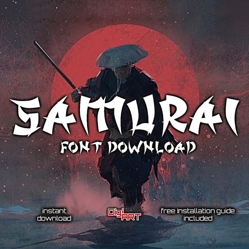 Samurai Font: Japanese Style Alphabet (OTF Digital Download) - Etsy