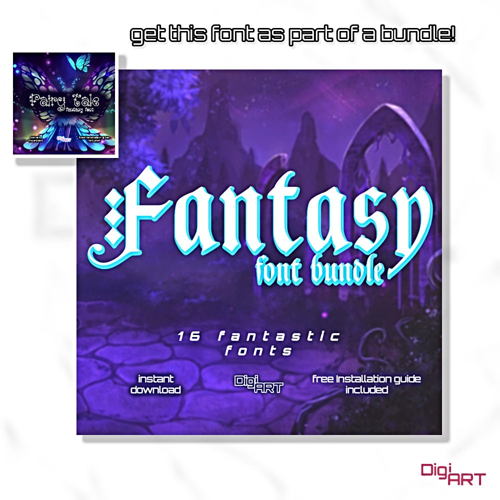 Fairy Tale Font Fantasy Fonts Medieval Font Viking Font Hobbit Font ...
