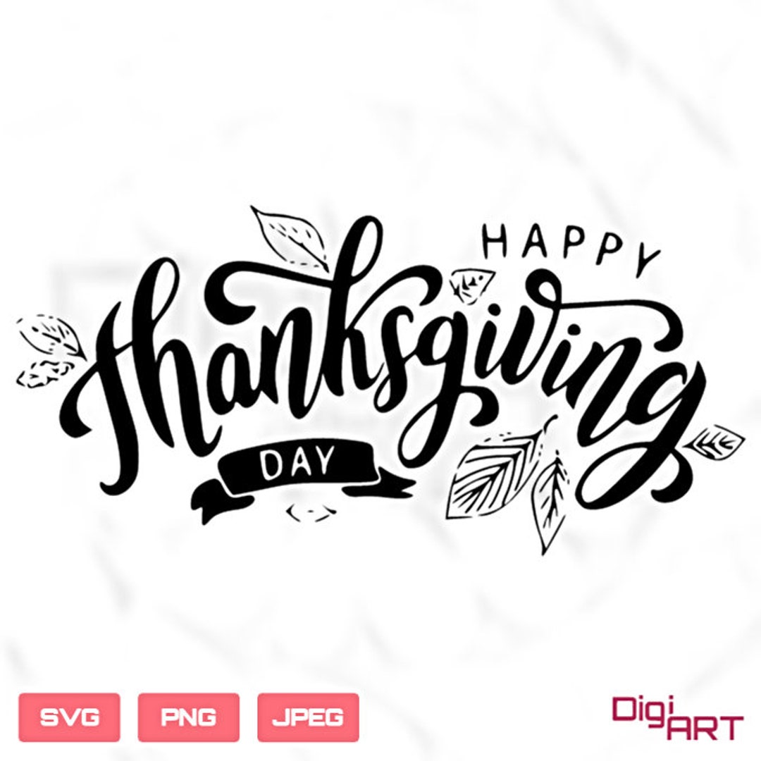 Feliz Día de Acción de Gracias Logo SVG Otoño Agradecido - Etsy España