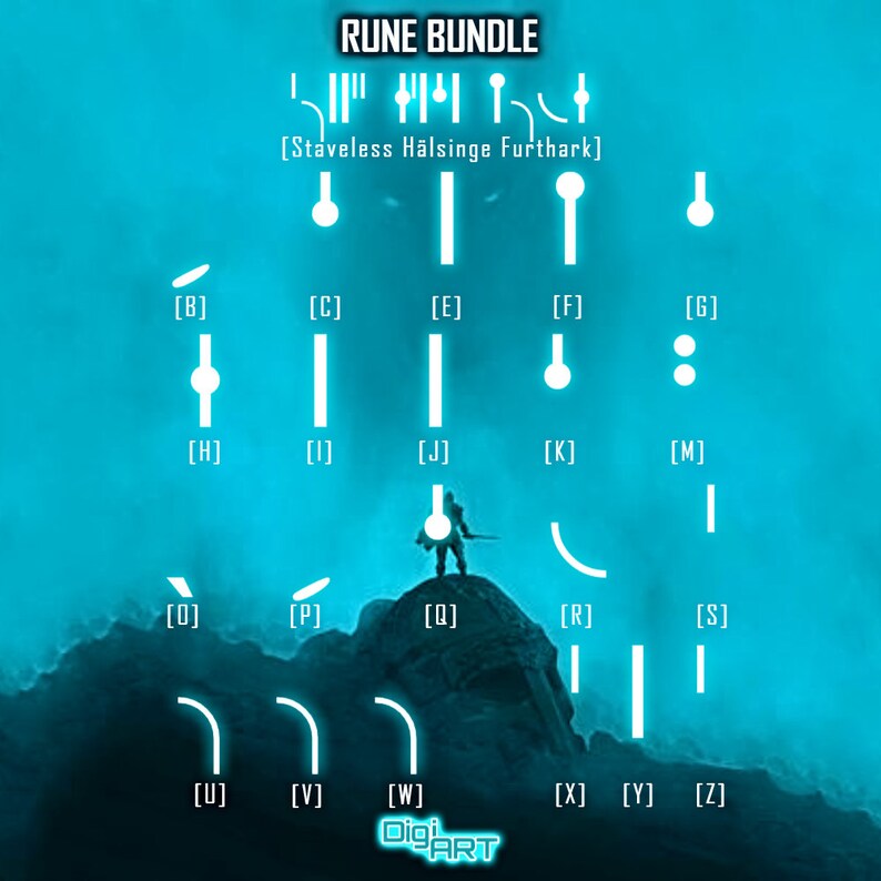 Runic Font Bundle Nordic Font Norse Font Svg Rune Font Viking Symbols ...