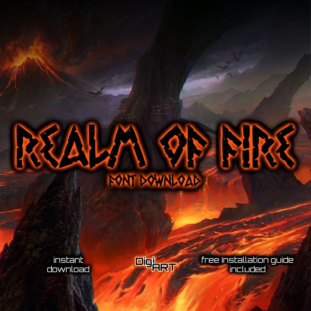 Realm of Fire Font Viking Font Alphabet Font Norse Mythology Font ...
