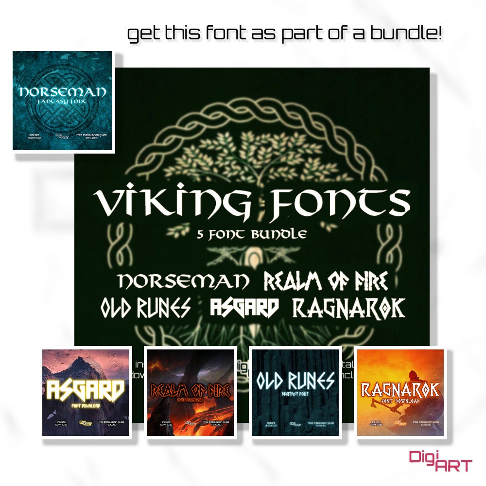 Norseman Font | Viking Font Nordic Font Norse Font Svg Rune Font Viking ...