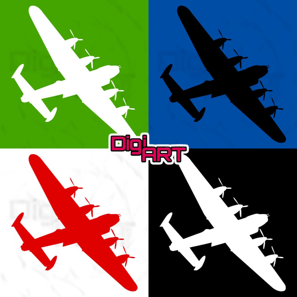 RAF Lancaster Bomber Silhouette SVG Royal Air Force, Military, Armed ...