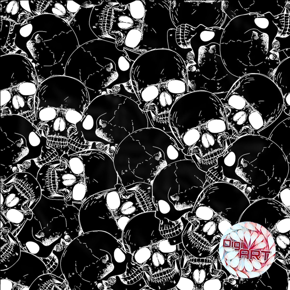 Skull Pattern Vector File: Gothic Skull Art (SVG, PNG, JPEG) - Etsy