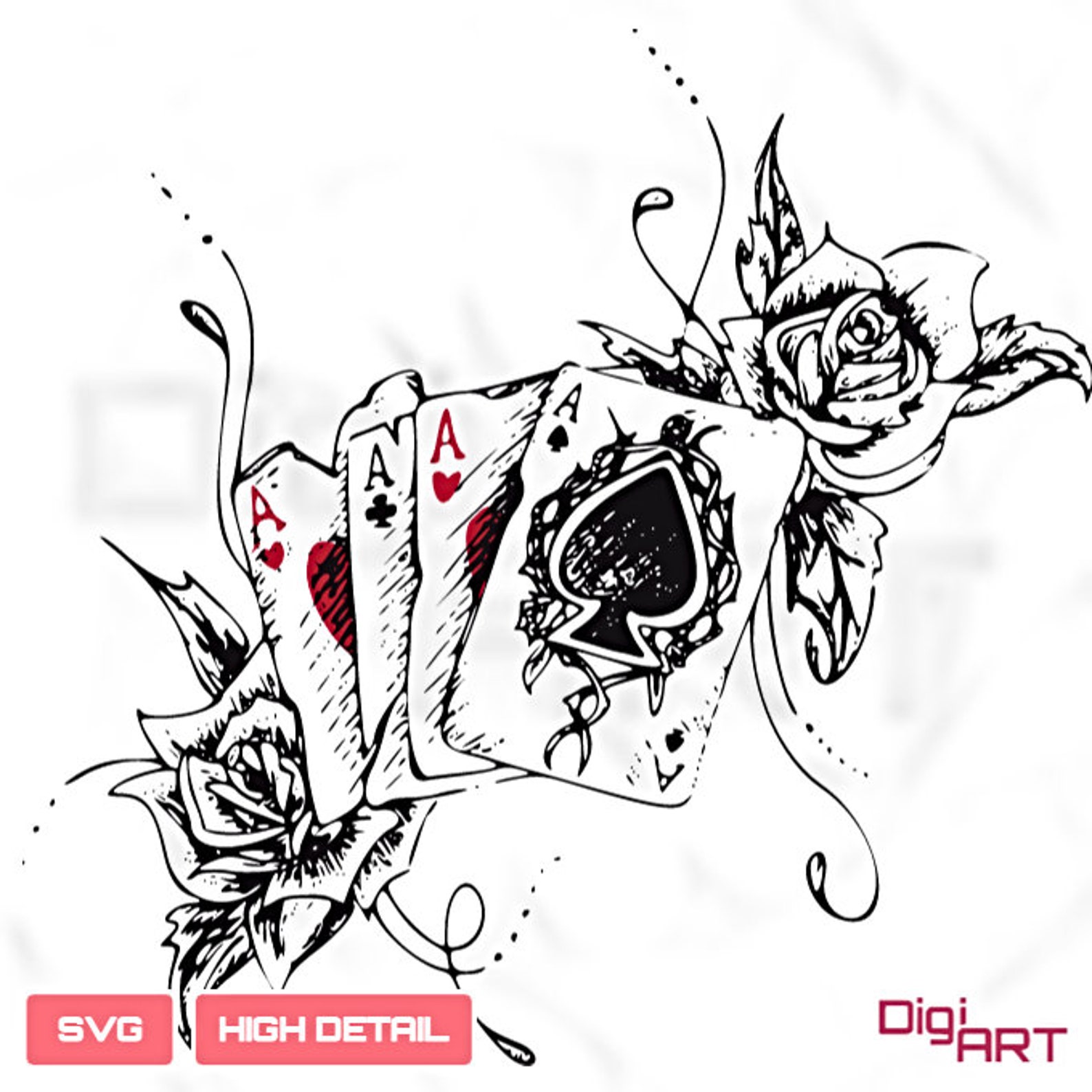 All the Aces SVG: Playing Cards Vector File (instant Download) - Etsy