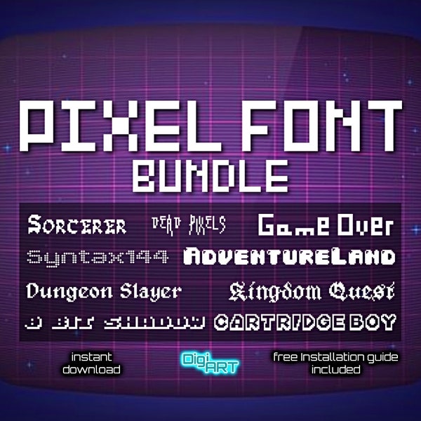 Computer Pixel Fonts - Etsy