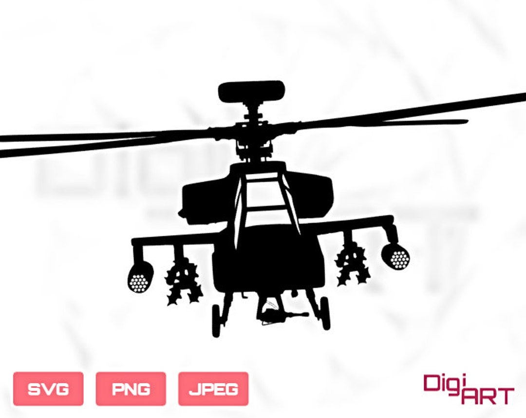 Army Apache Helicopter Silhouette SVG Royal Air Force - Etsy
