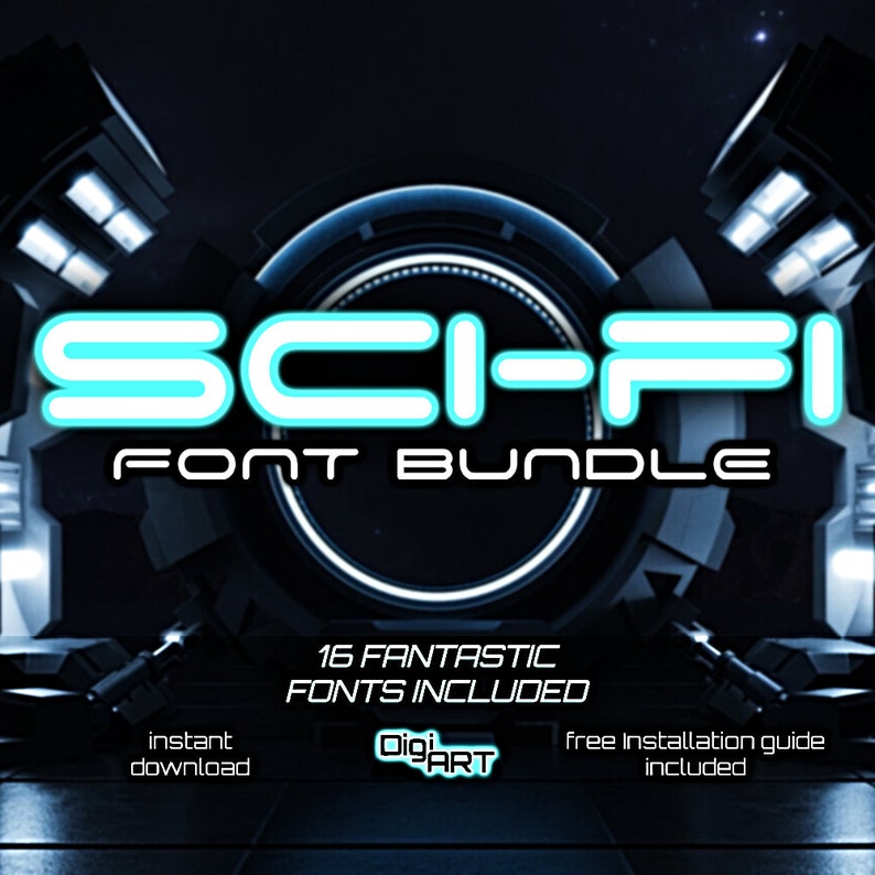Sci-fi Font Bundle Space Fonts Futuristic Fonts Fantasy - Etsy