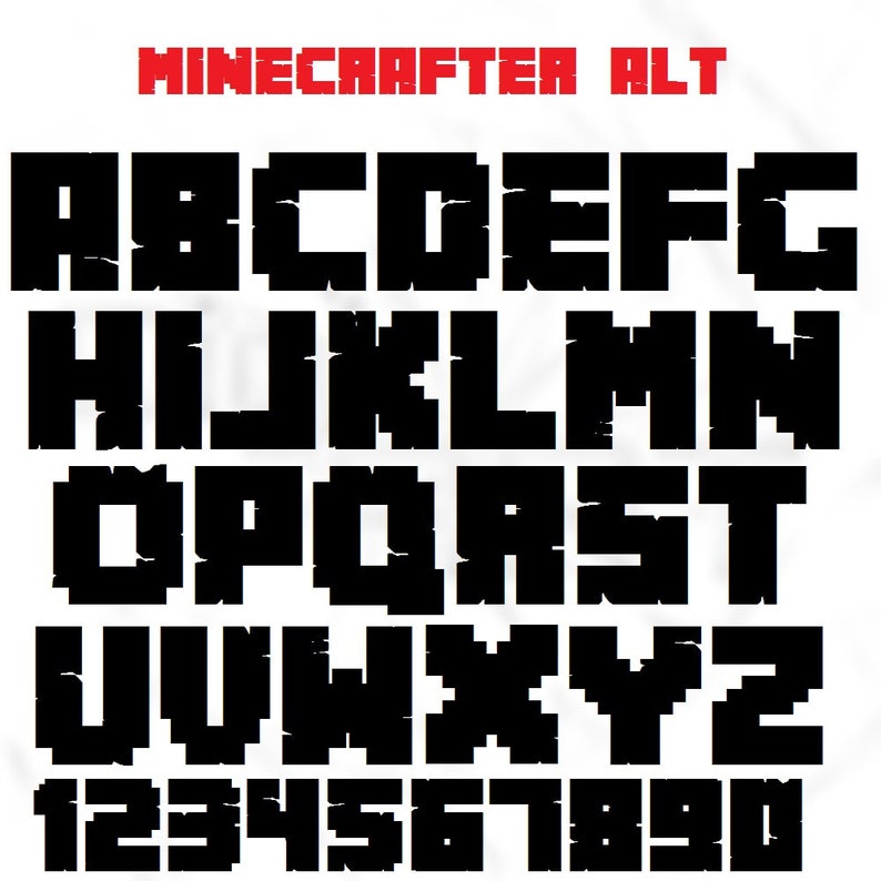 Minecrafter Game Font Alphabet Game Vector Fantasy Font - Etsy