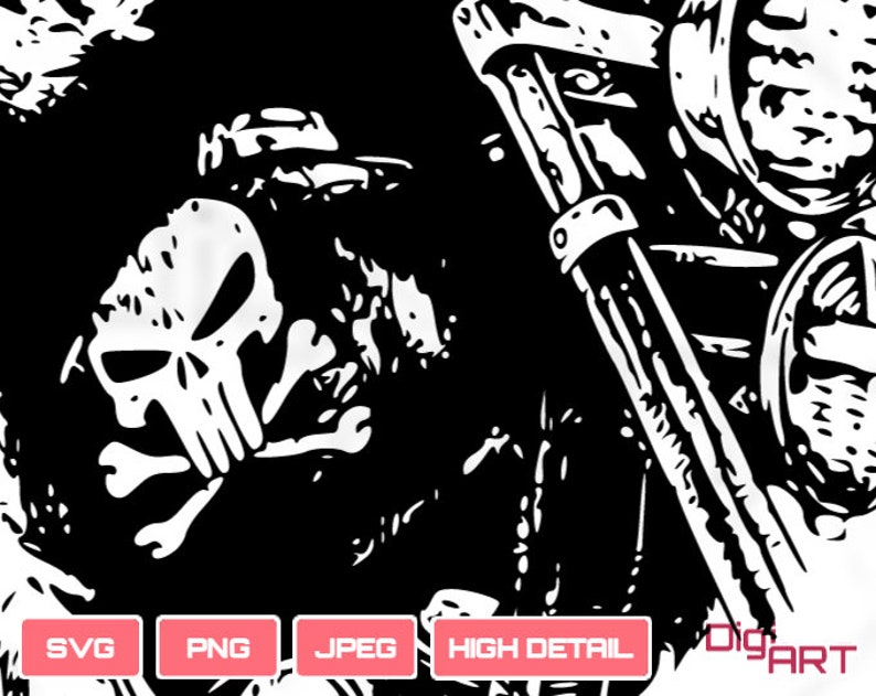 Skeleton Biker SVG, Halloween, Silhouette, Vector File, Decal, Instant ...