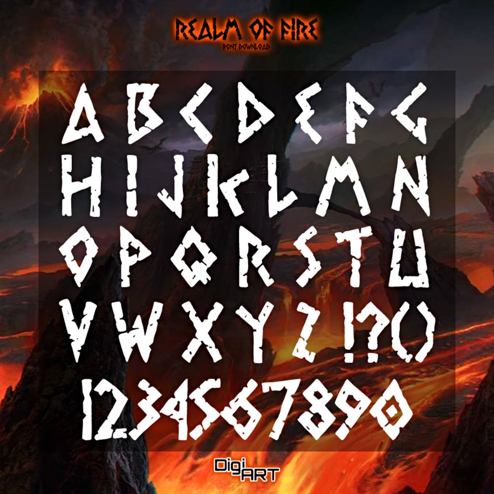 Realm of Fire Font Viking Font Alphabet Font Norse Mythology Font ...