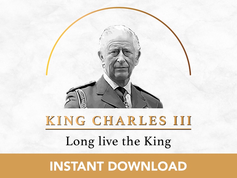 King Charles III PNG Long Live the King Royal Emblem Design - Etsy