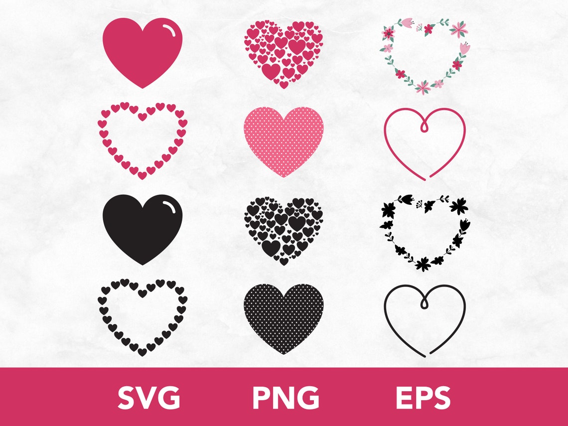 HEART SVG, Heart Svg BUNDLE, Hearts Svg, Love Svg, Valentines Day Svg ...