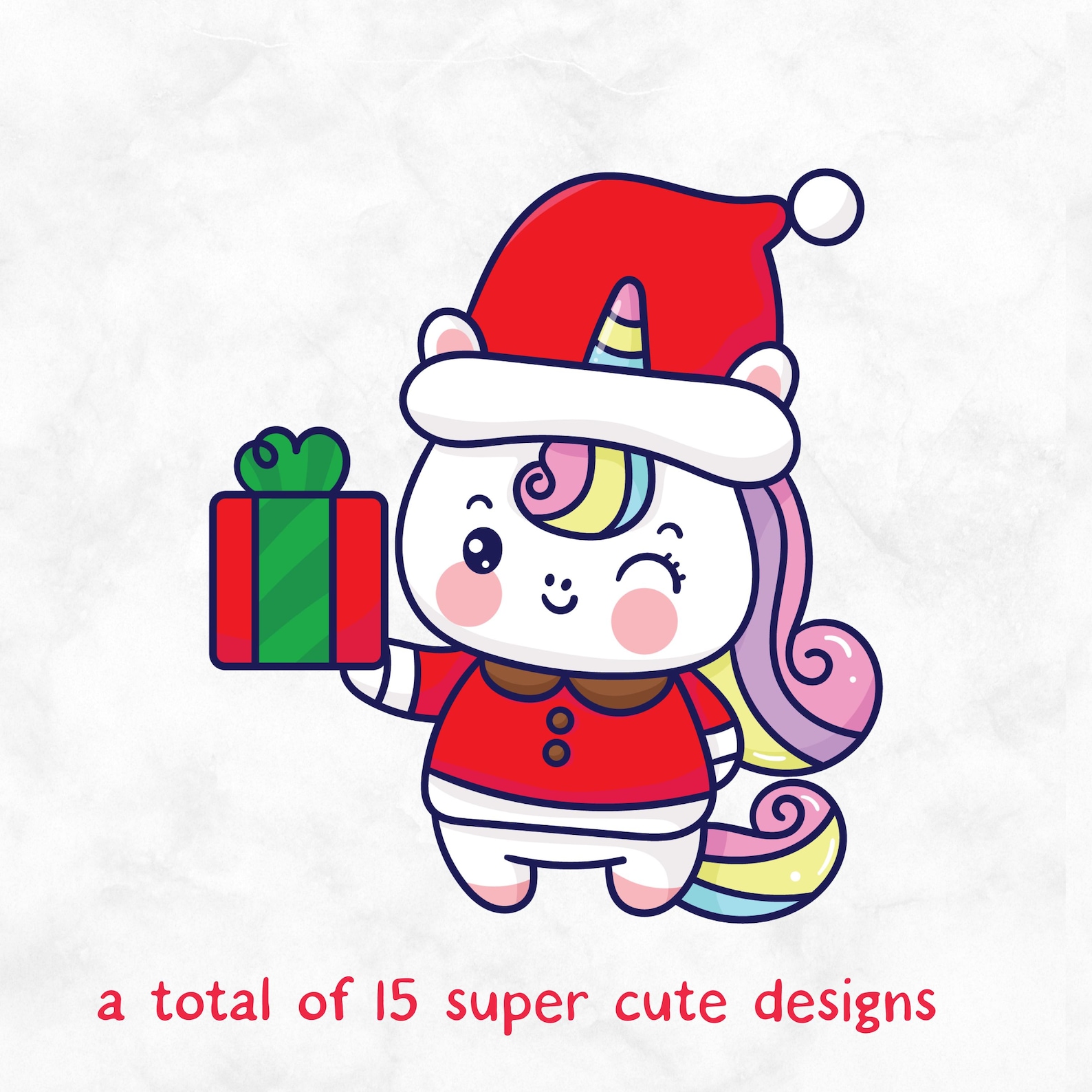 Kawaii Cute Christmas PNG Bundle, Christmas Clipart, Cute Christmas ...