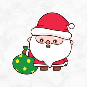 Kawaii Cute Christmas PNG Bundle, Christmas Clipart, Cute Christmas ...