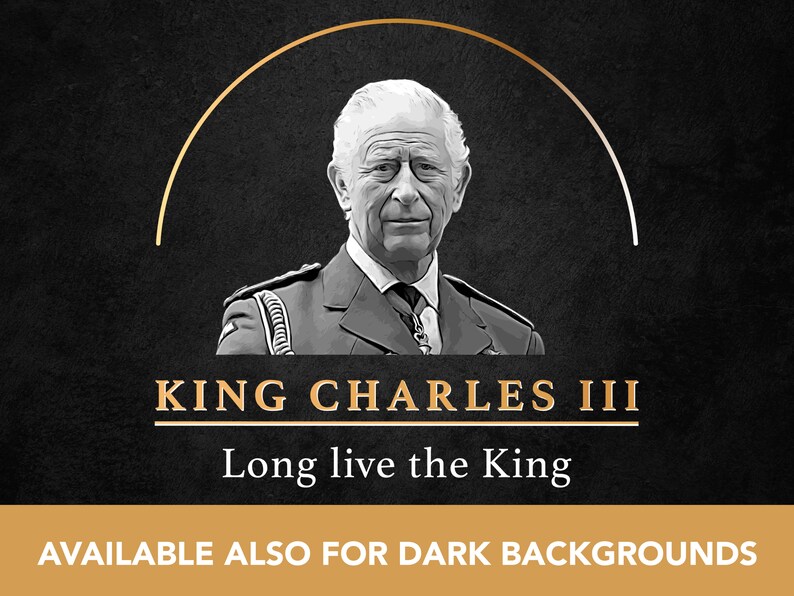 King Charles III PNG Long Live the King Royal Emblem Design - Etsy