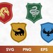 HOUSE CRESTS SVG, Wizard School Svg Png Bundle, Wizardry Houses, Harry ...