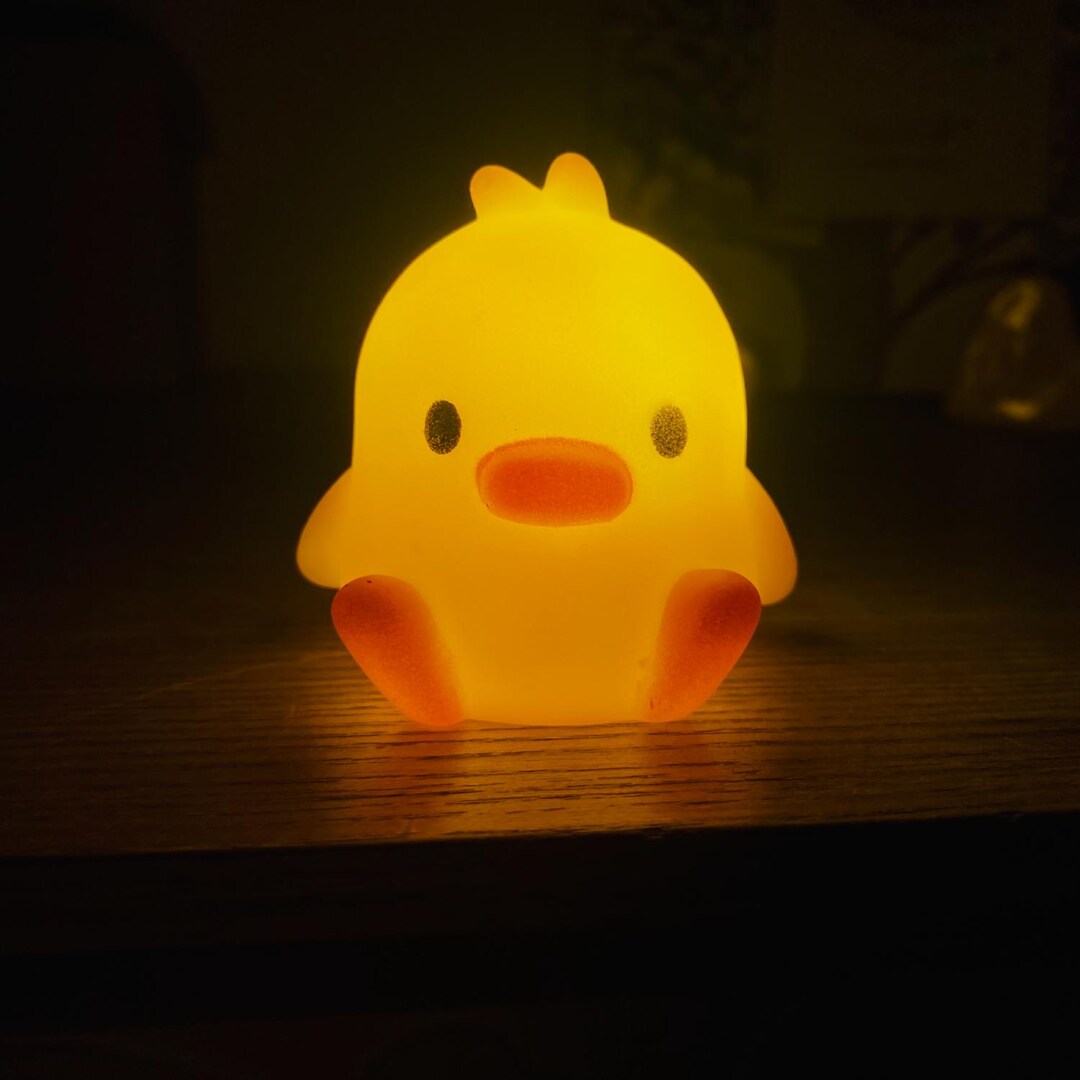 Cute Duck LED Night Light, Battery-powered Silicone Lamp, Soft Yellow ...