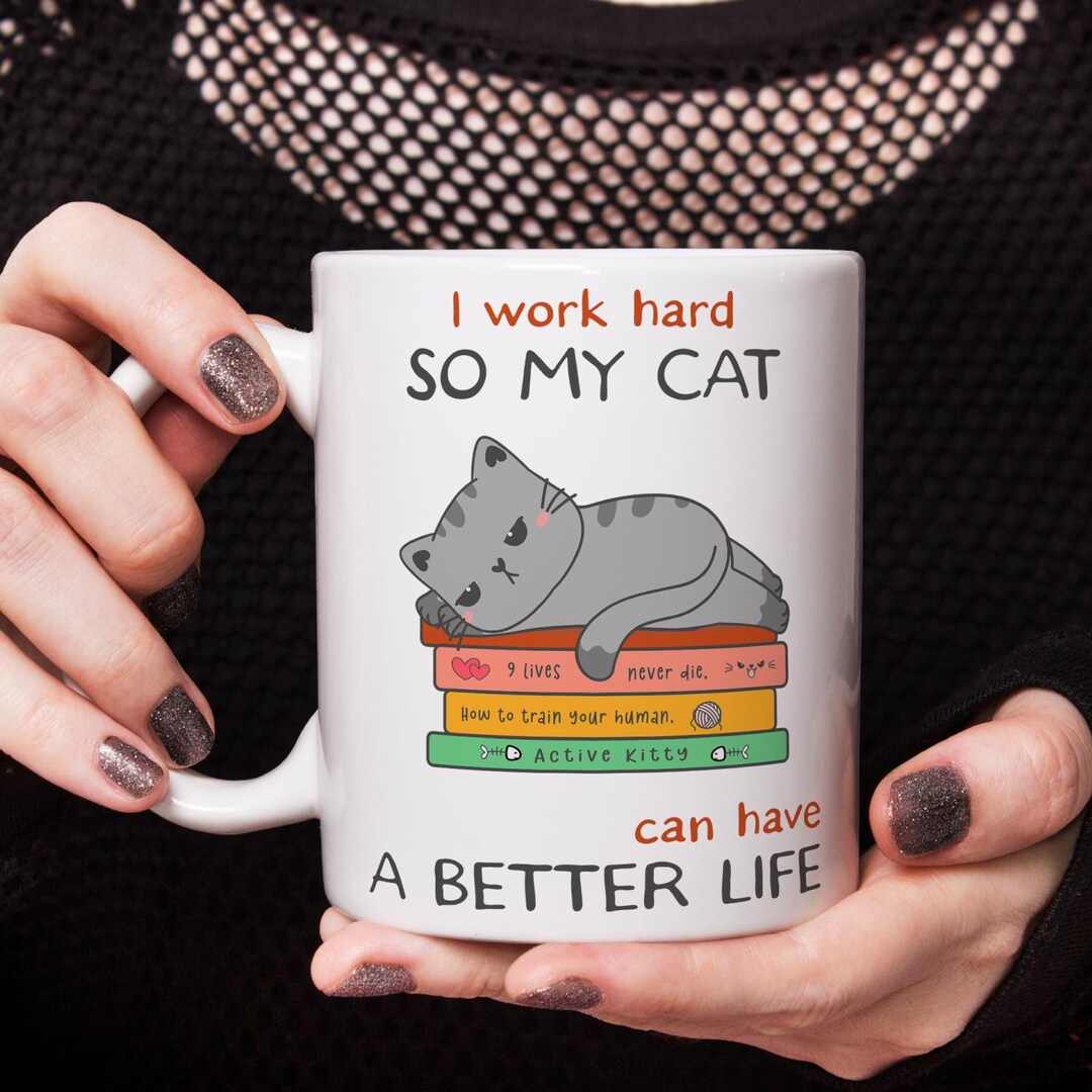Funny Cat Mug, Cute Kawaii Cat Coffee Cup, Cat Lover Gift, Cat Owner ...