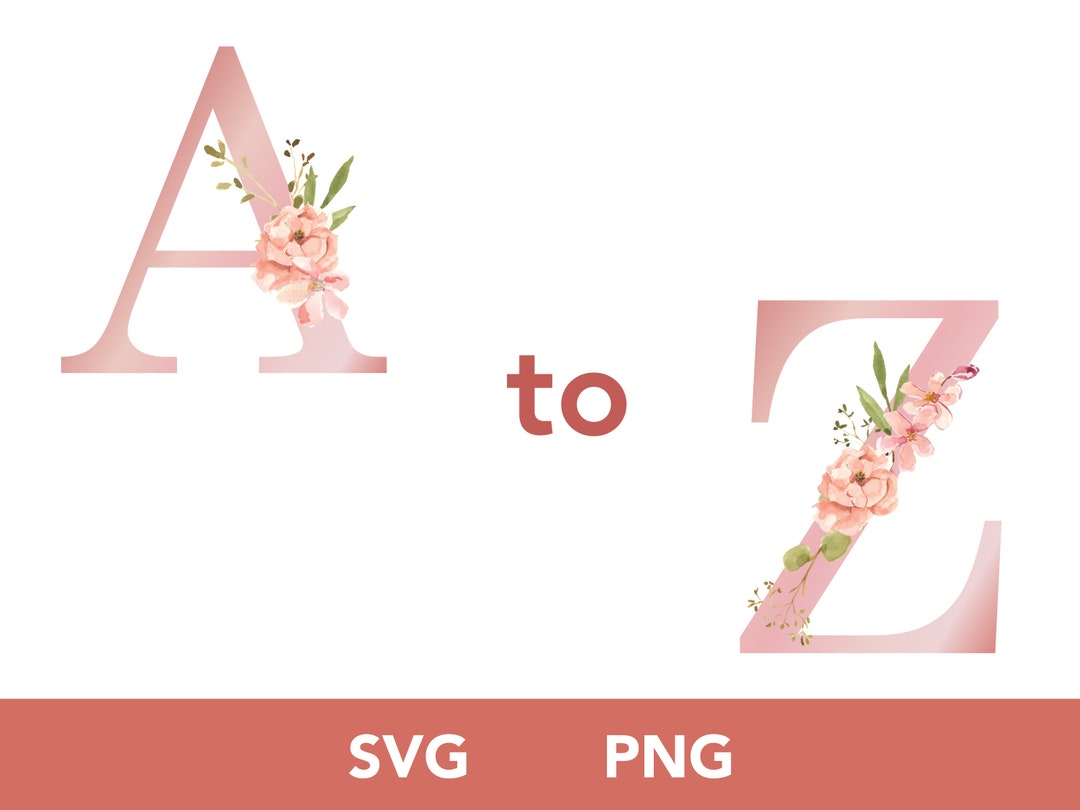 Floral Alphabet SVG Clipart, Letters Flowers Clipart, Wedding Clipart ...