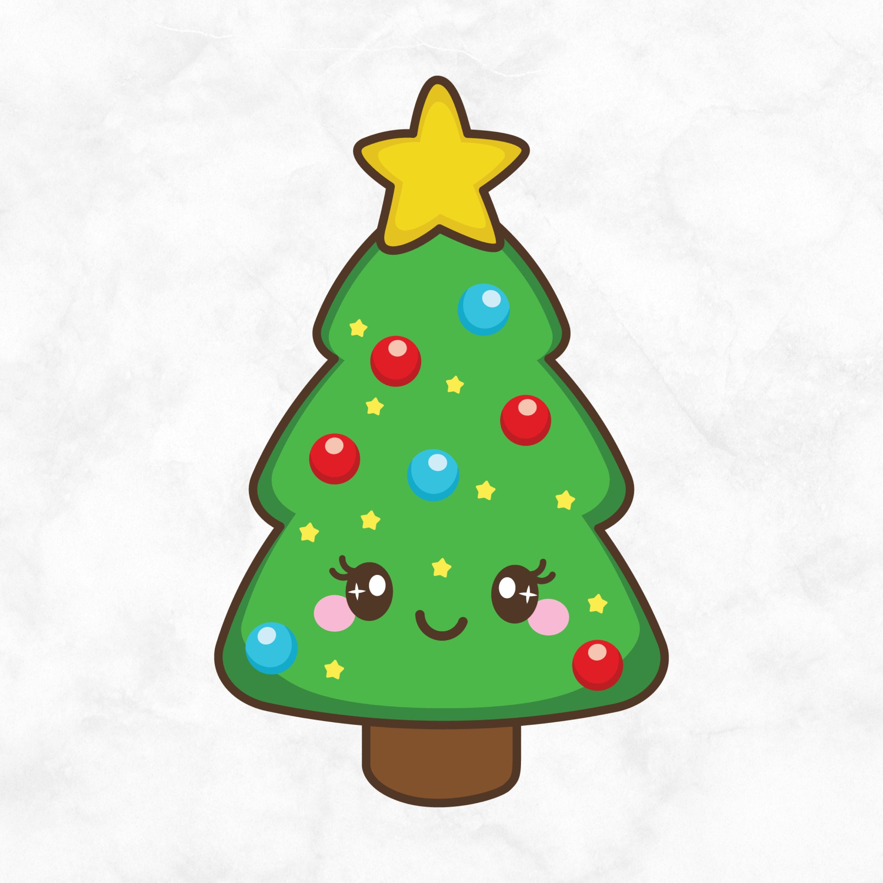 Kawaii Cute Christmas PNG Bundle, Christmas Clipart, Cute Christmas ...
