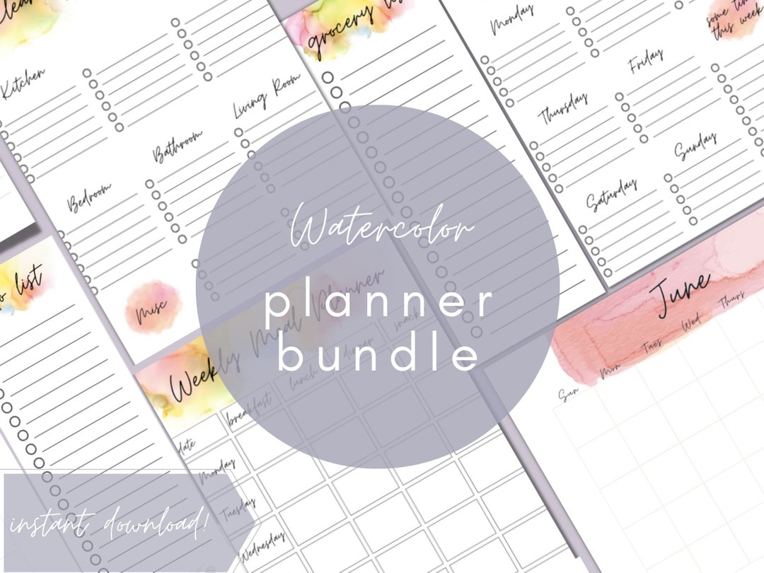 Planner Bundle / 2022-2023 Calendar / Cleaning Checklist / Meal Planner ...