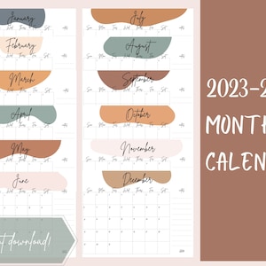 2023-2024 Monthly Calendar / Monthly Calendar / Printable Calendar ...