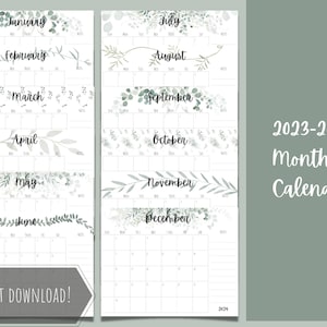 2023-2024 Monthly Calendar / Monthly Calendar / Printable Calendar ...