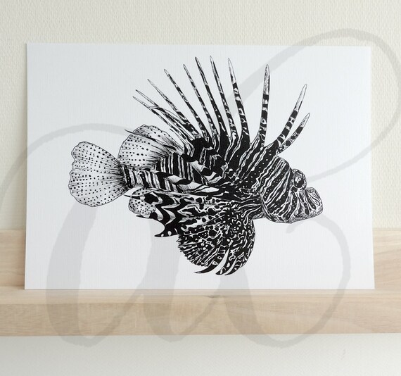 Lionfish Tattoo Black