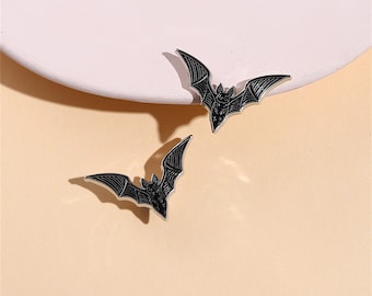 Silver Plated Bat Hard Enamel Pin - Etsy