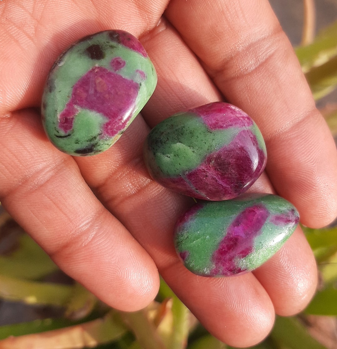Ruby Zoisitetumbled Stone Grade A Multiple Sizes Available Tumbled Zoisite Crystal Polished Ruby ...