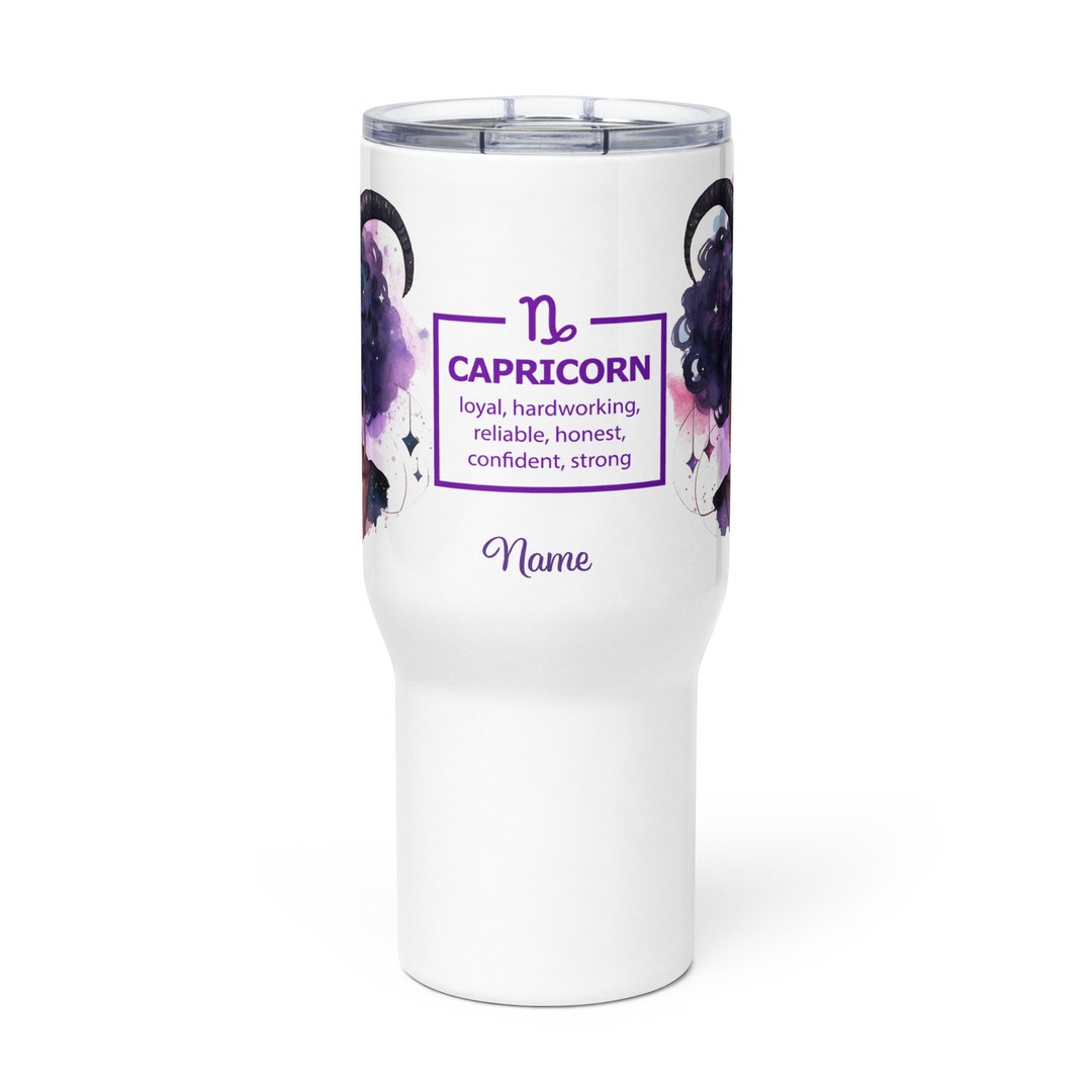 Personalized Zodiac Theme Travel Mug With a Handle Capricorn ...